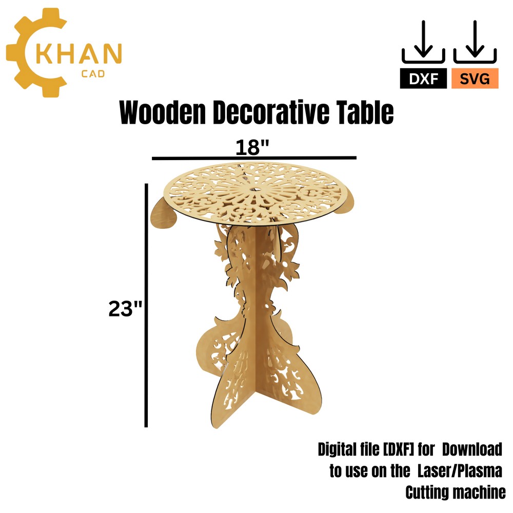 Laser Cut Side Table – Khan Cad